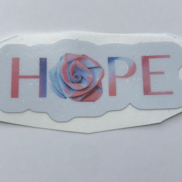 Grateful Living Rose | Design | Hope Peach And Blue Sticker | Poshmark